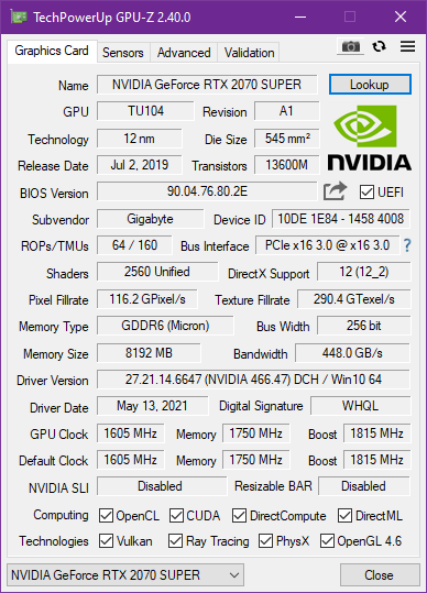 Flashing a 2070S bios Question | TechPowerUp Forums